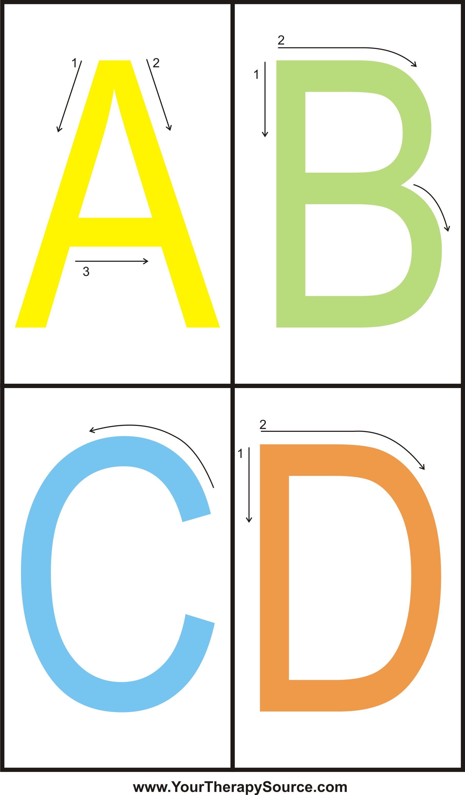 Alphabet, Number and Shape Cards - Your Therapy Source
