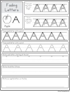 Fading Alphabet Double Line OR Dotted Line Style - Your Therapy Source