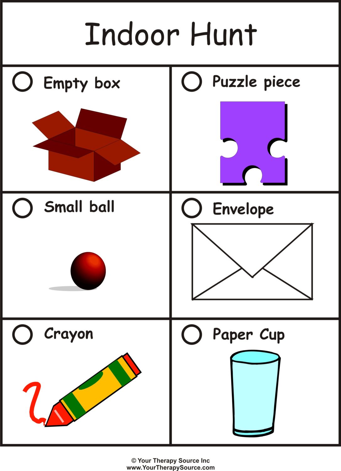 In Person or Teletherapy Scavenger Hunts - Your Therapy Source