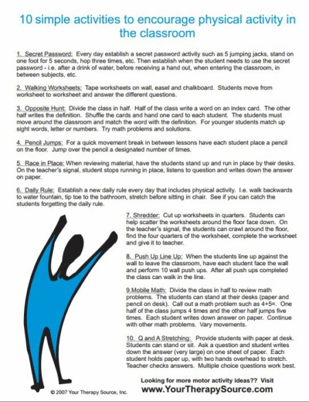 5 FREE Brain Break Printables - Your Therapy Source