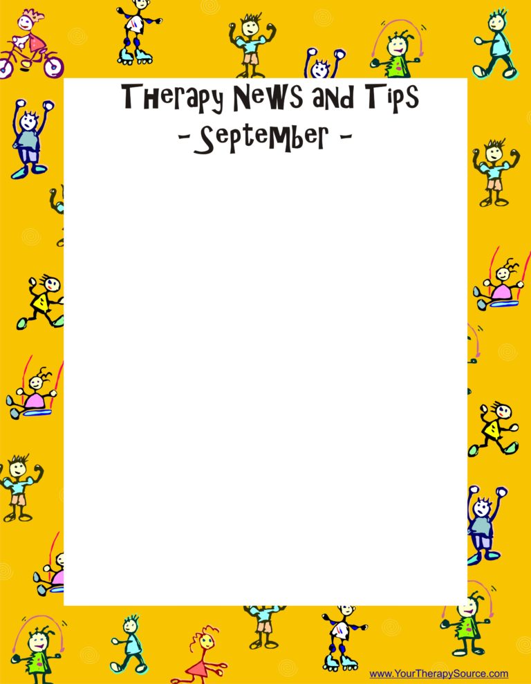 Monthly Newsletter and Tips Templates - Your Therapy Source