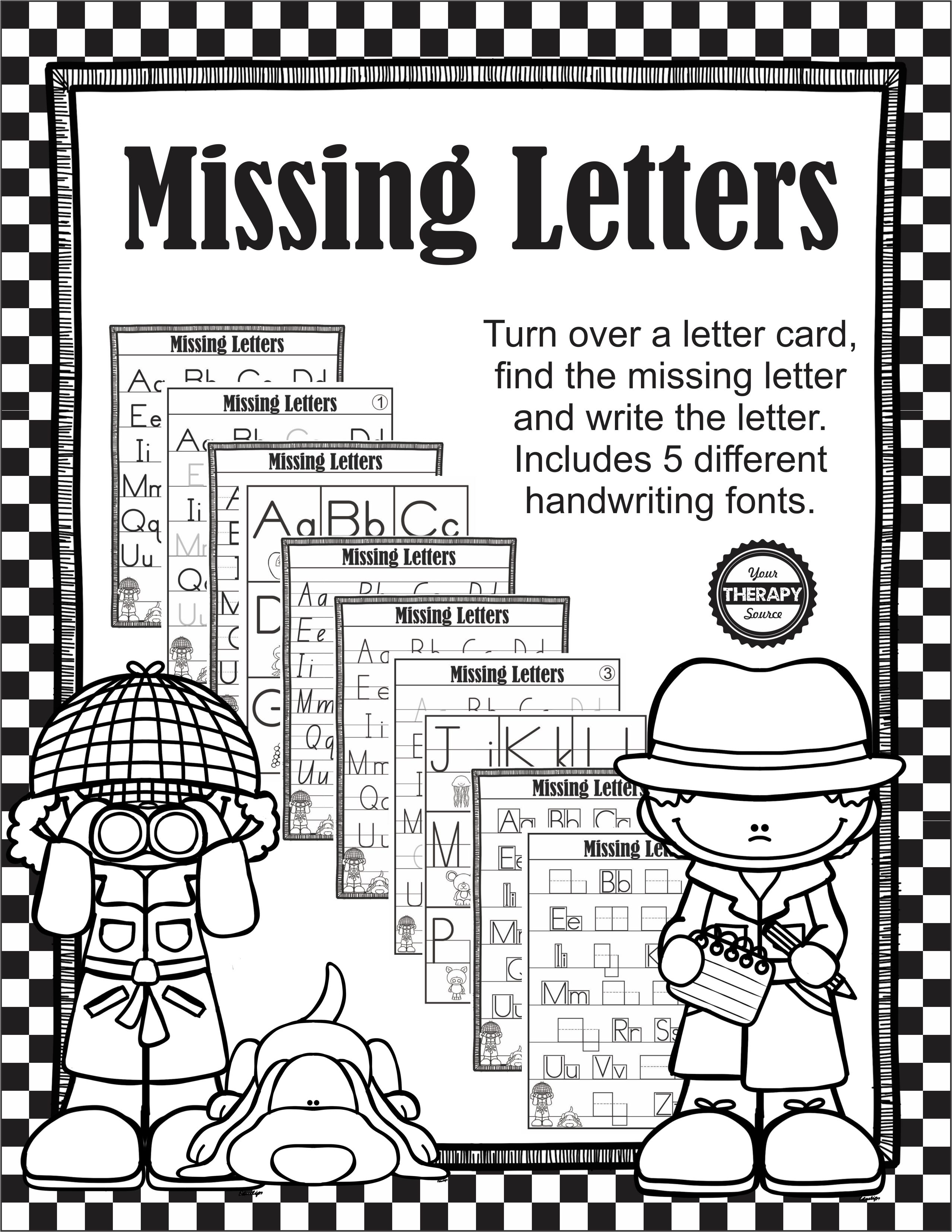 Missing Letters Your Therapy Source