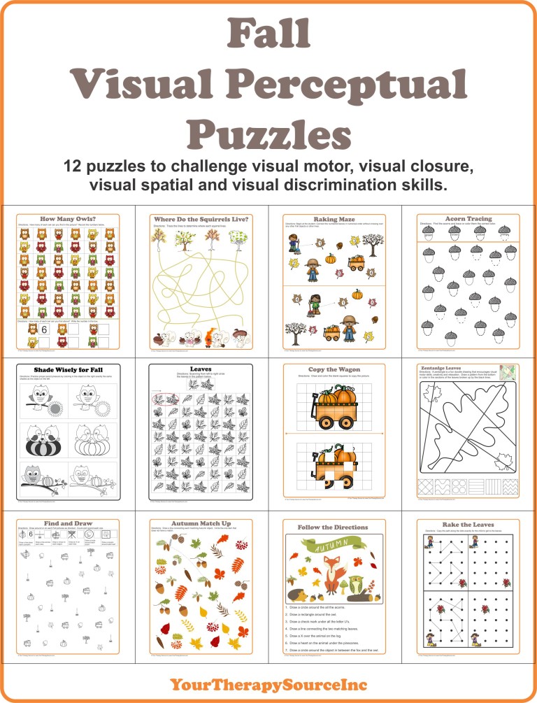 Autumn Visual Closure Activity - Your Therapy Source