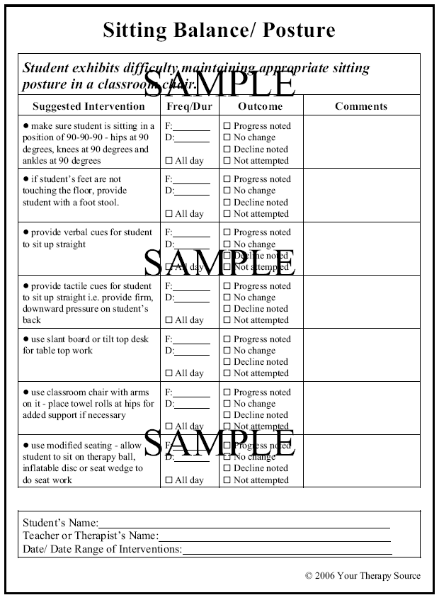 Sitting balance posture - Your Therapy Source