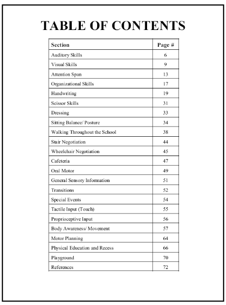 Table of Contents Preview Modifications and Interventions for School ...