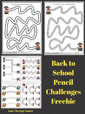 Back to School Pencil Challenges Freebie - Your Therapy Source