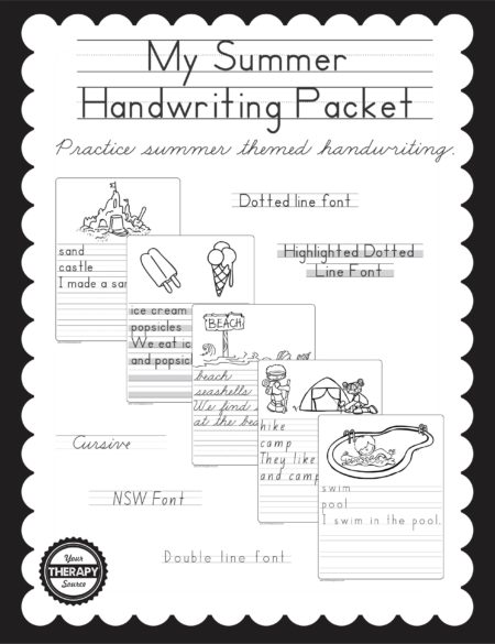 Summer Handwriting Practice - Your Therapy Source