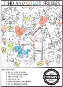 Find and Color Freebie - Your Therapy Source