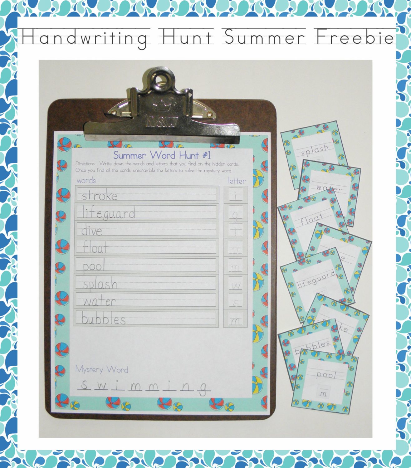 Handwriting Hunts Summer Freebie - Your Therapy Source