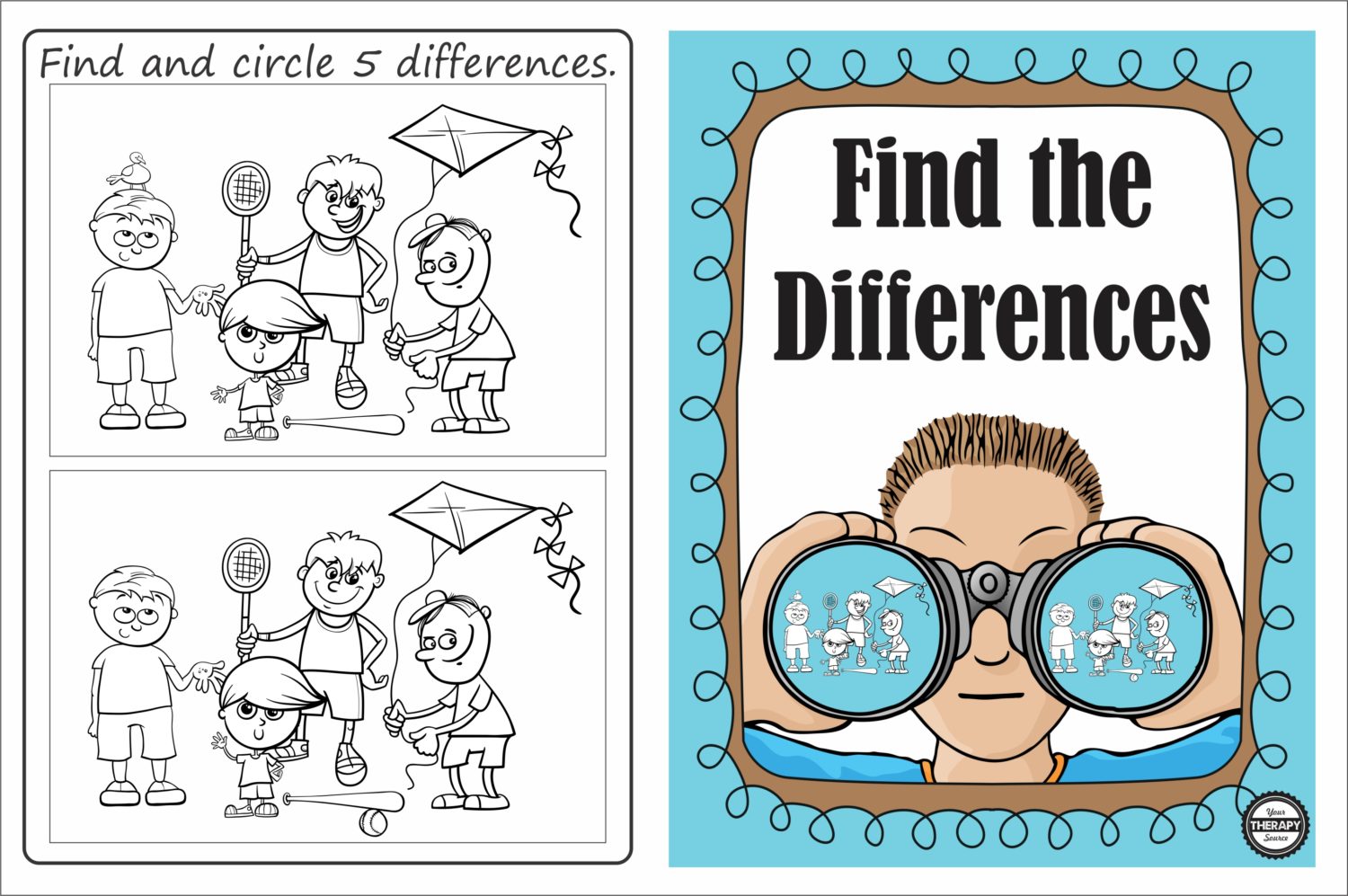 Find the Differences Visual Discrimination Puzzle - Your Therapy Source
