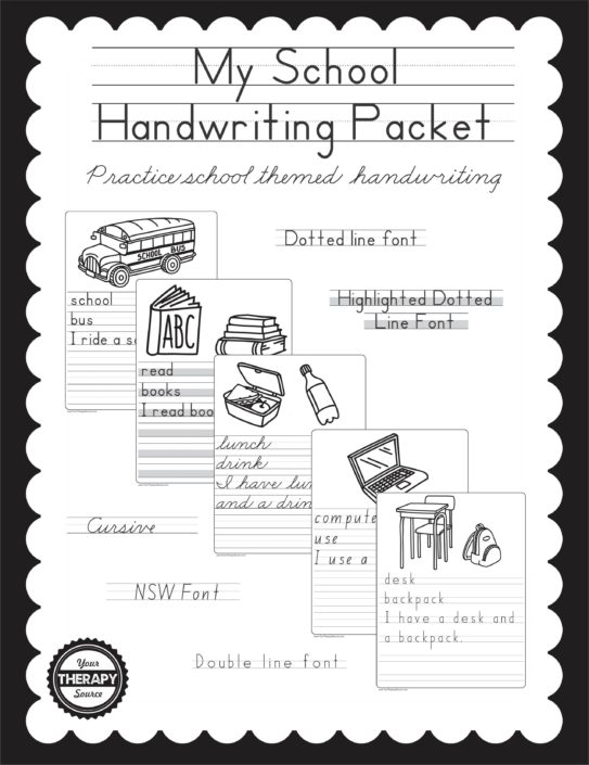 Back to School Handwriting Pages - Your Therapy Source