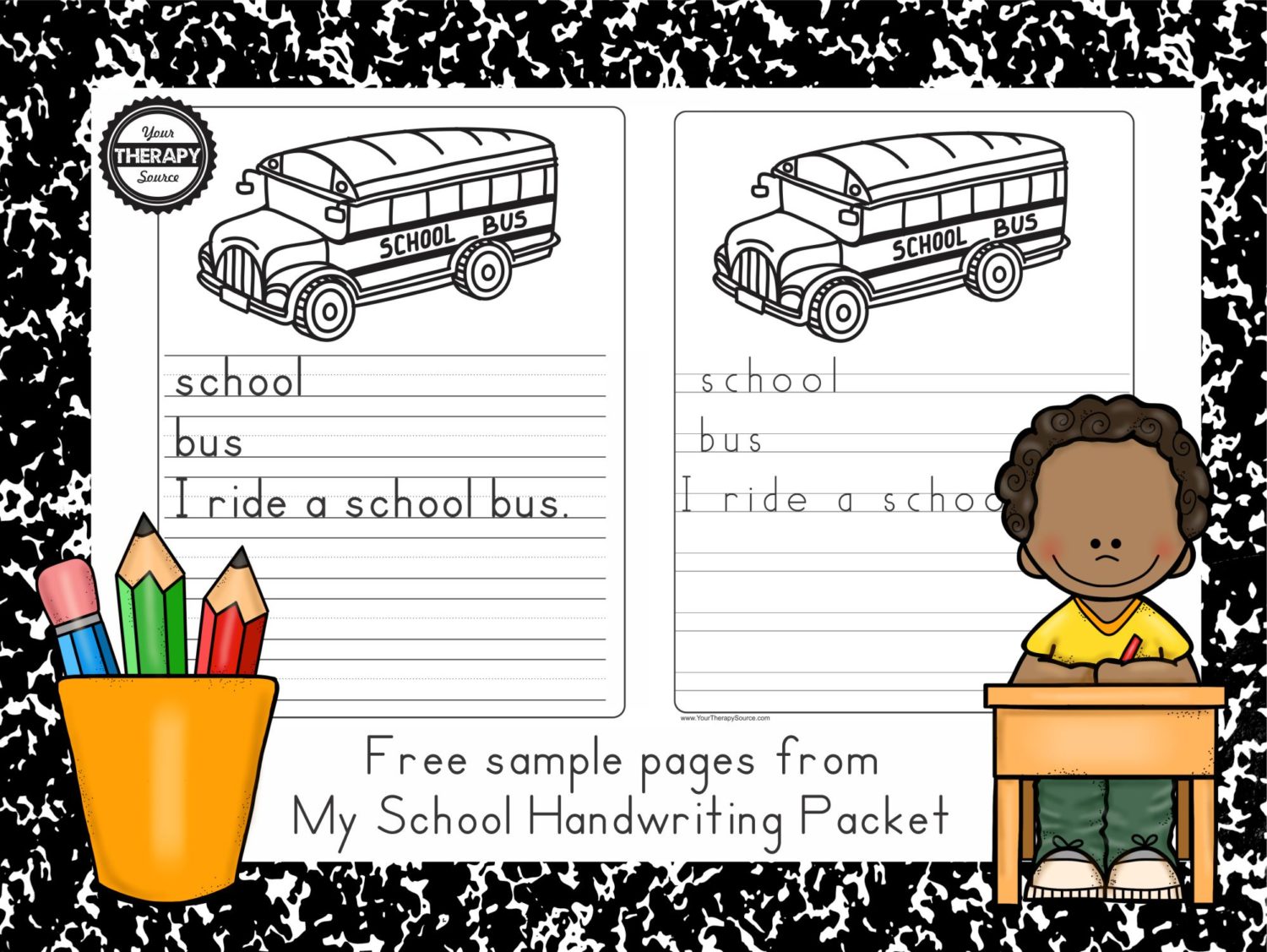 Back to School Handwriting Pages - Your Therapy Source