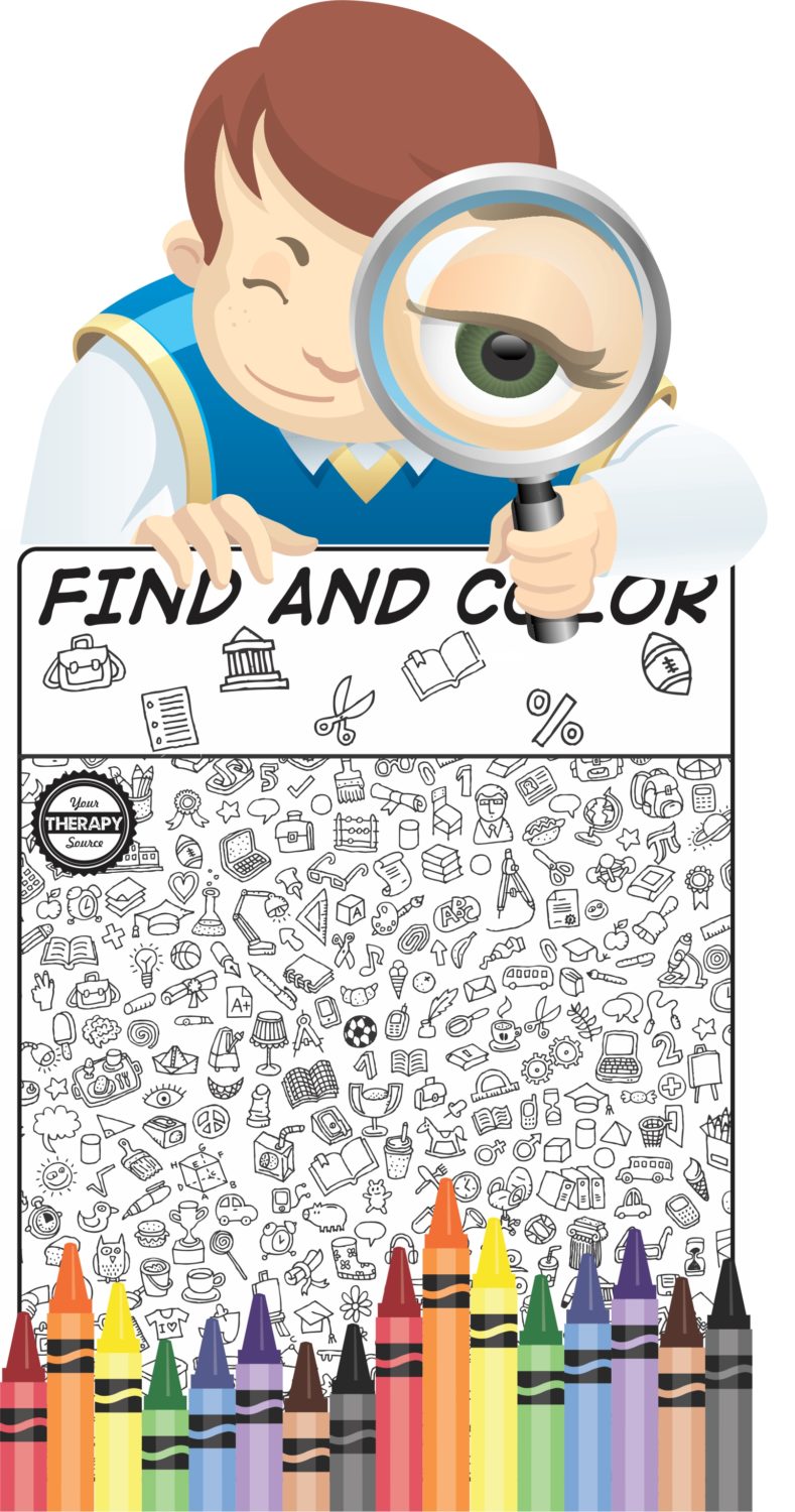 Visual Perceptual Find and Color - School - Your Therapy Source