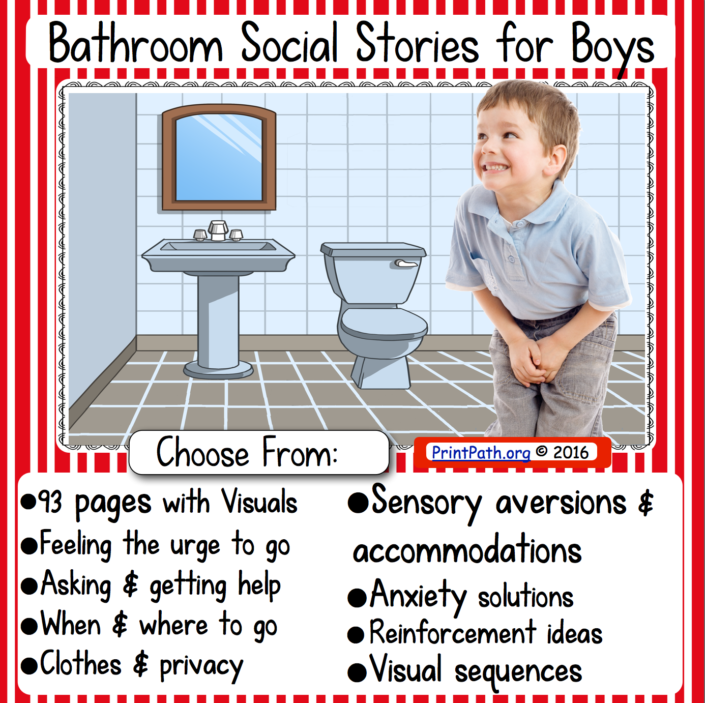Bathroom Social Stories Boys OR Girls - Your Therapy Source