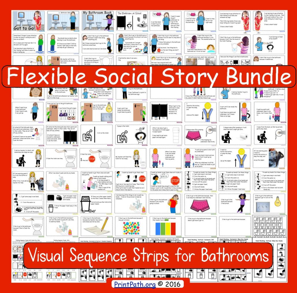 Bathroom Social Stories Boys OR Girls - Your Therapy Source