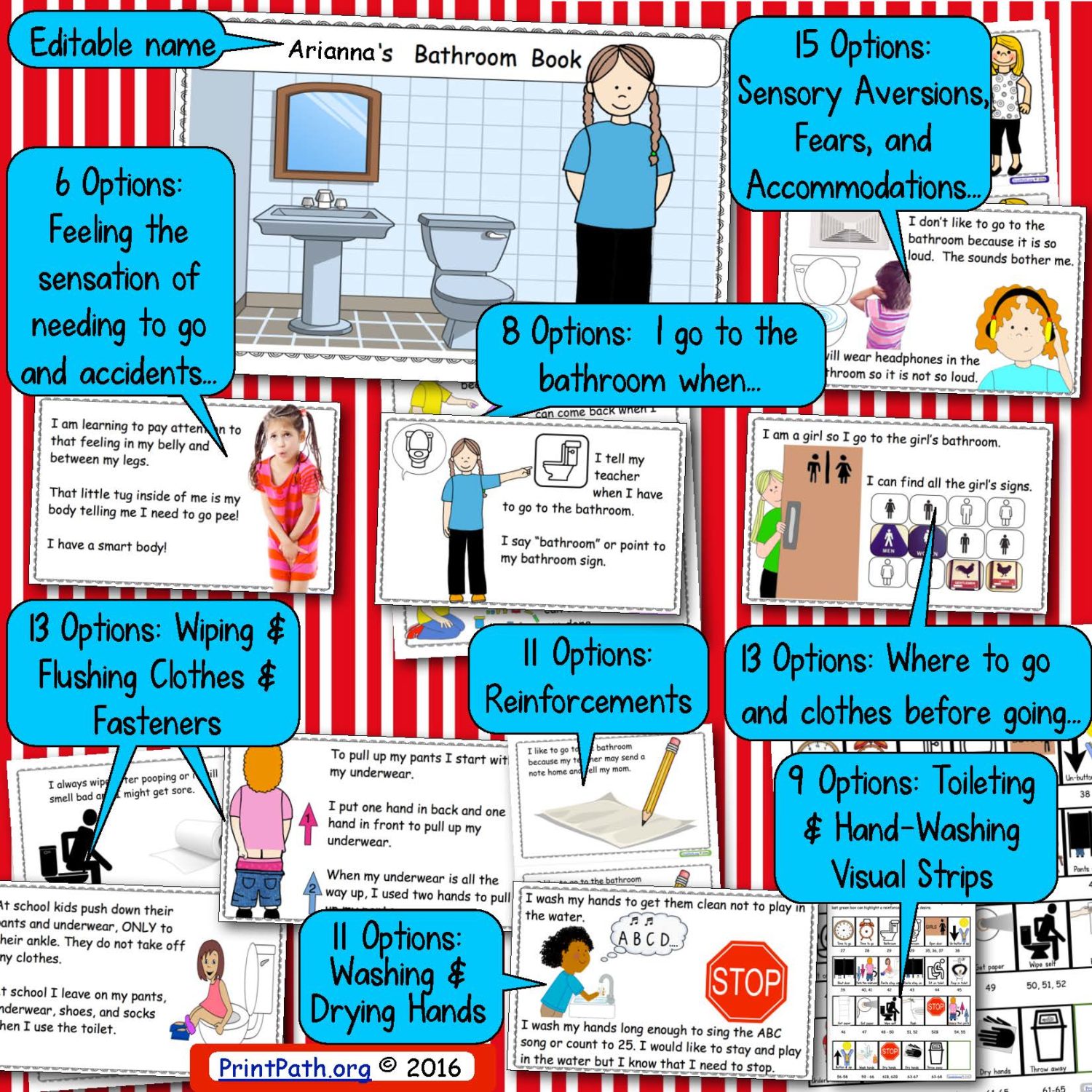 Bathroom Social Stories Boys OR Girls - Your Therapy Source