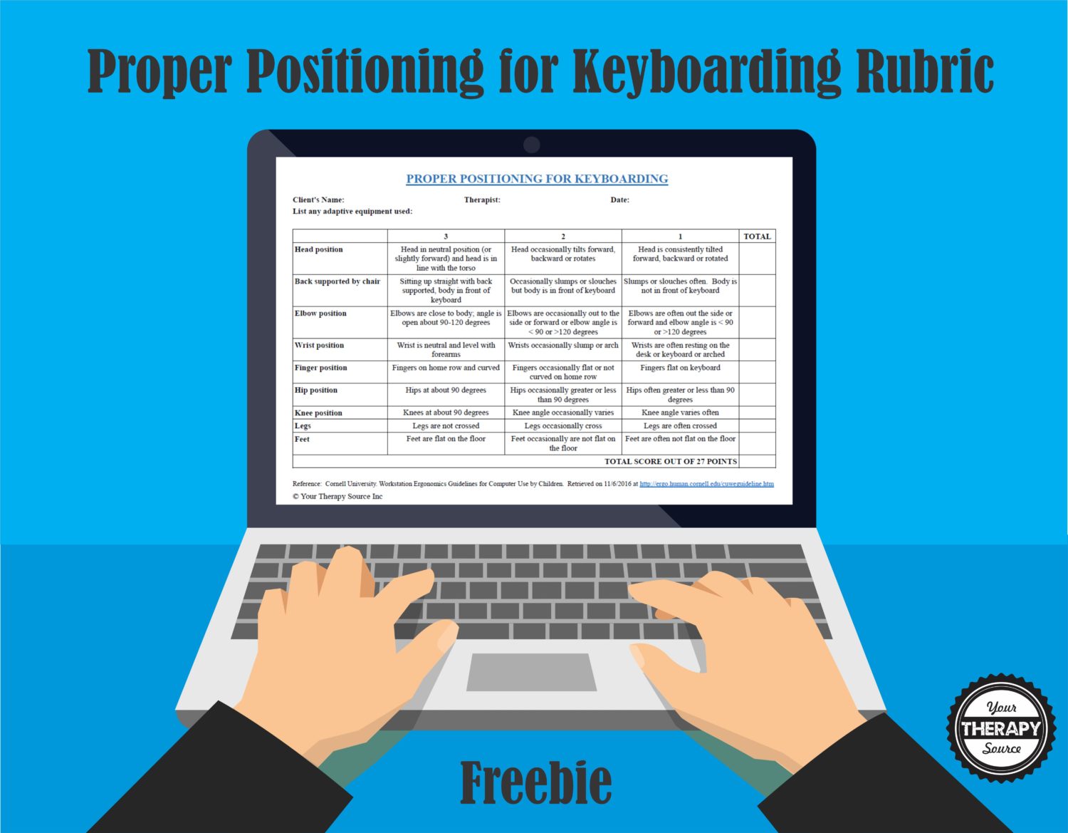 5 FREE Positioning Handouts - Your Therapy Source
