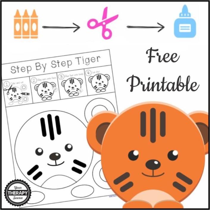 Step By Step Tiger Circle Scissor Project - Free - Your Therapy Source