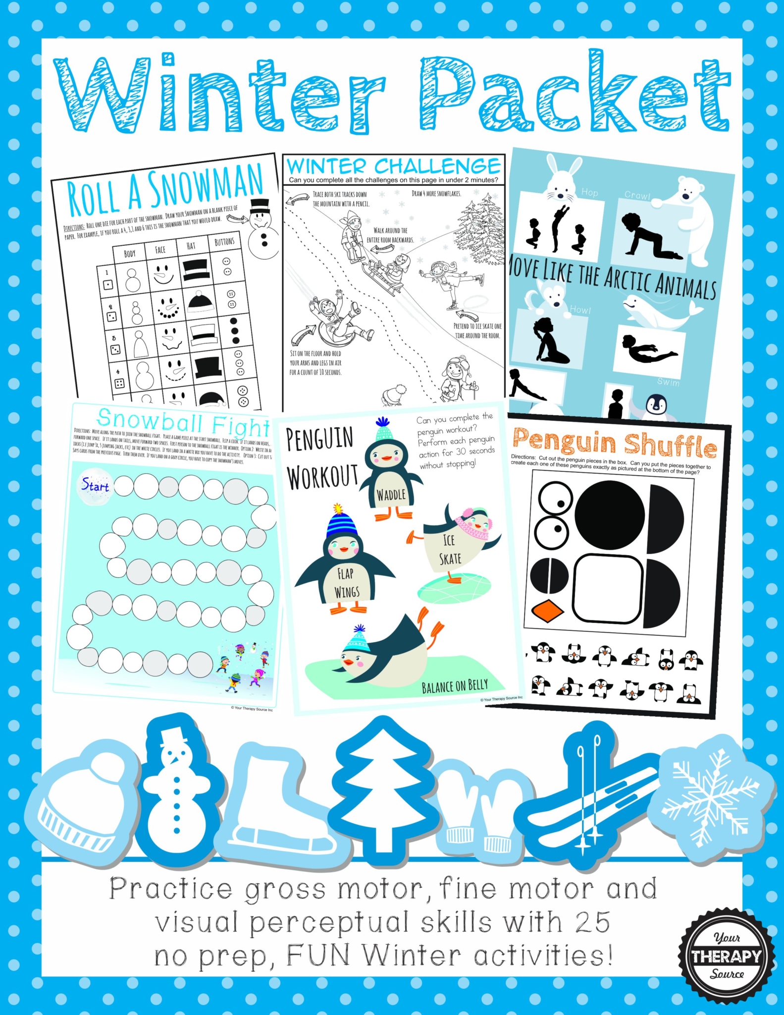 Winter Challenge - Sensory Motor Activity - Your Therapy Source