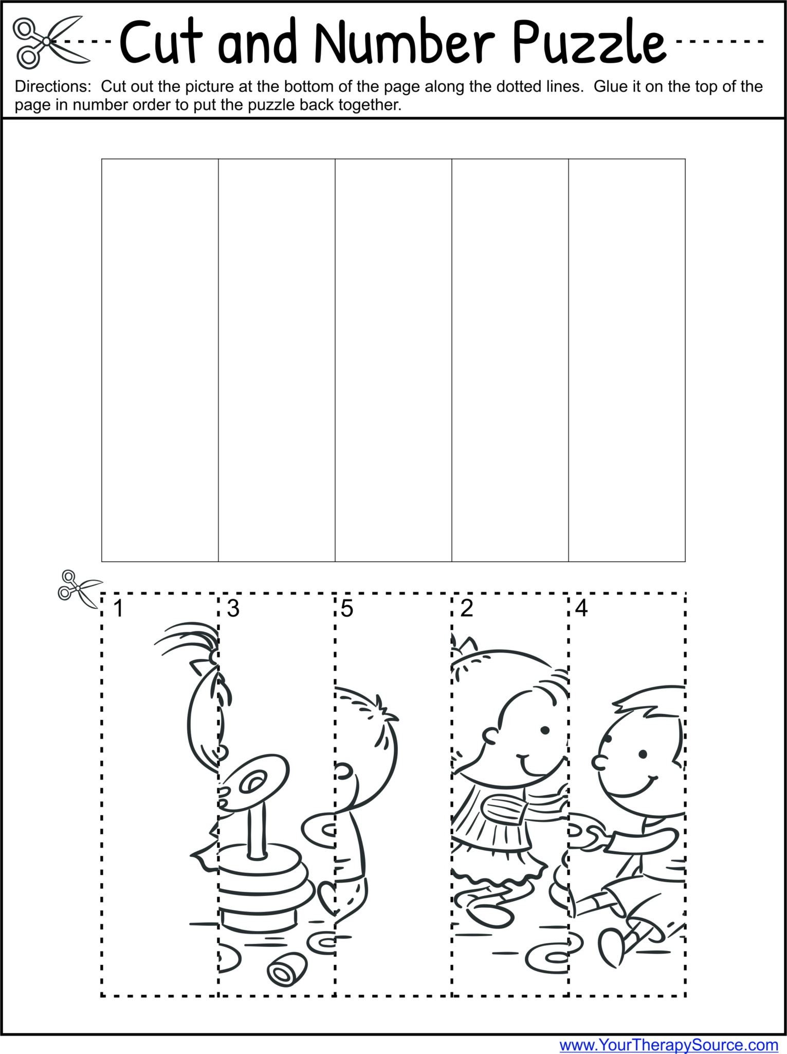 Cut And Number Puzzle Your Therapy Source