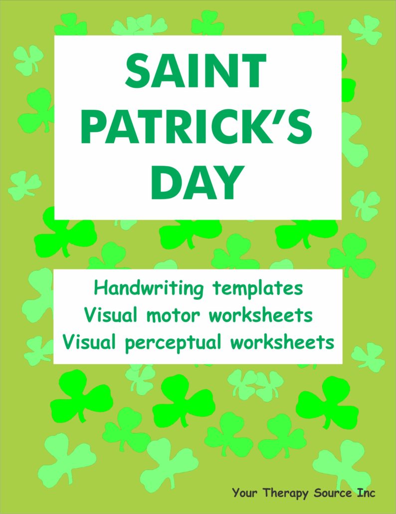 Free St. Patrick's Day Handwriting Pages - Your Therapy Source