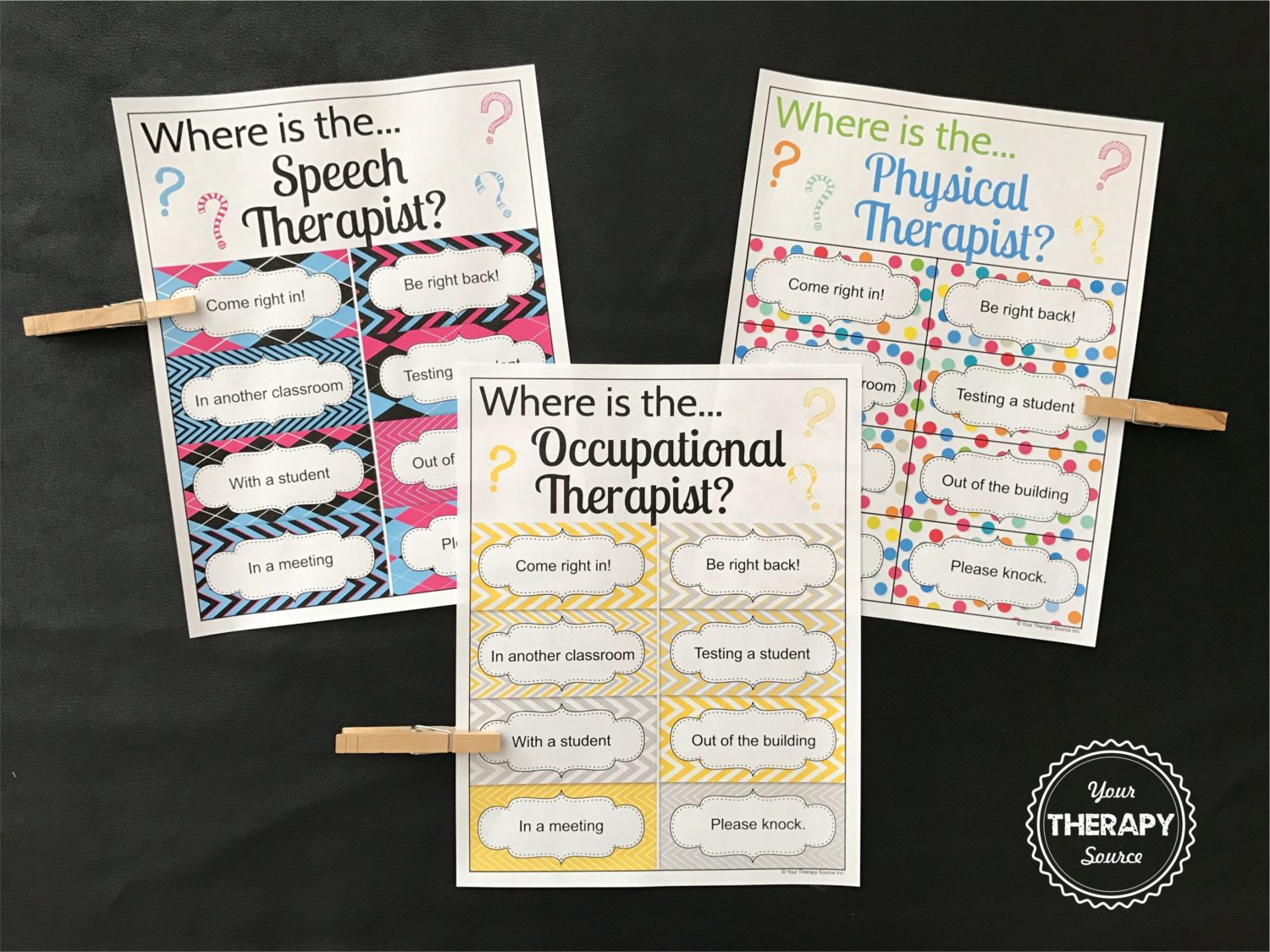 Where is the OT, PT or Speech Clip Charts - Your Therapy Source