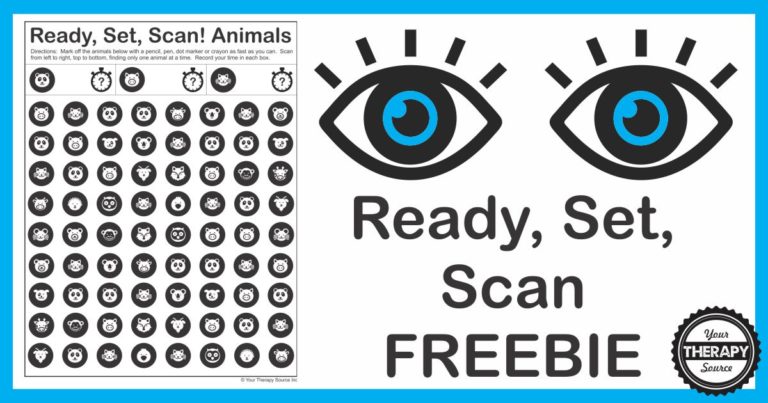 Ready, Set, Scan Animal Freebie - Your Therapy Source