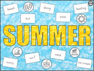 Summer Word Collage - Handwriting, Color, Cut and Paste - Your Therapy ...