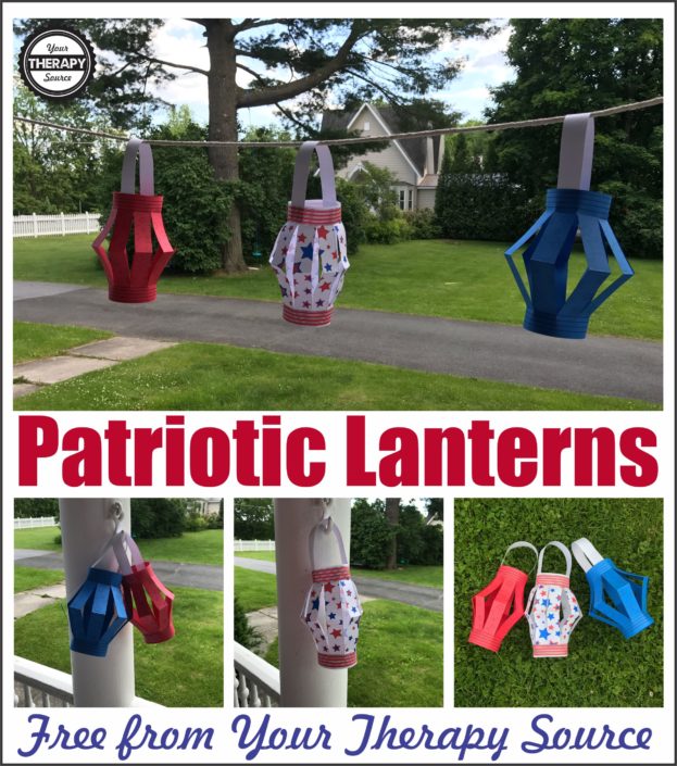 Patriotic Lanterns - Cut, Fold, Glue and Decorate - Your Therapy Source