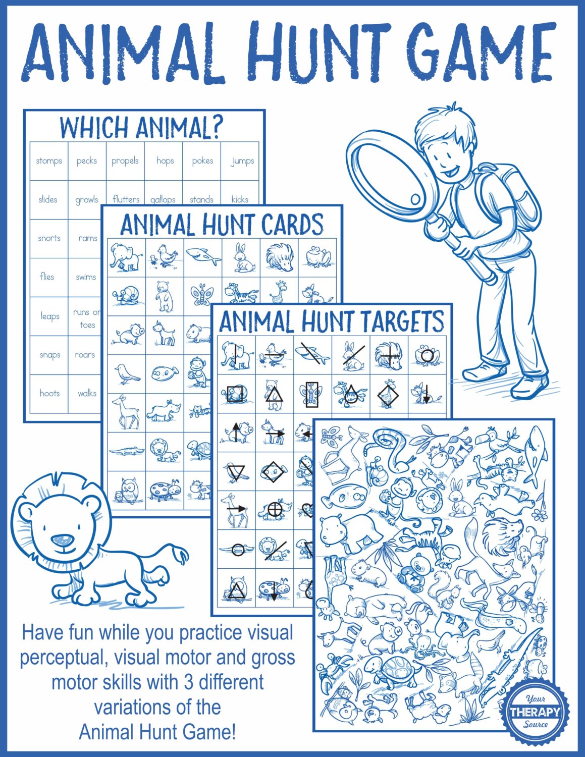 Animal Hunt Game - Visual Perceptual and Gross Motor Skills - Your ...