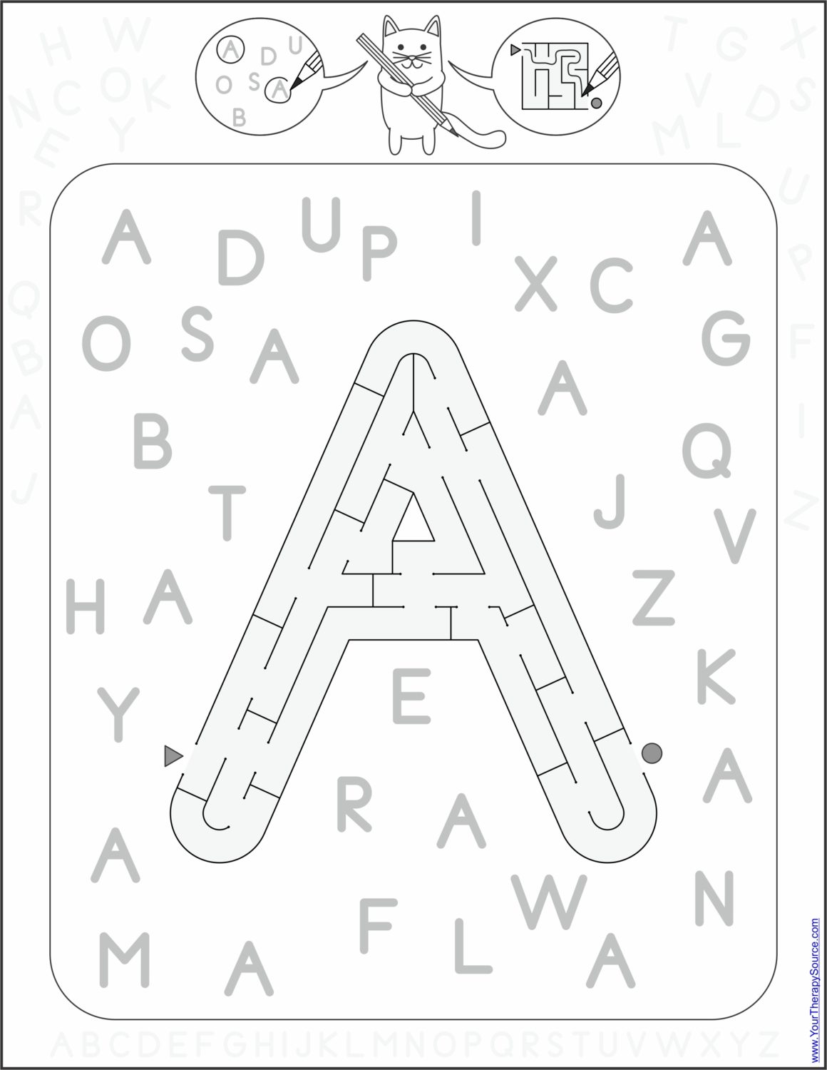 Find and Follow Alphabet Number Hunts Mazes - Your Therapy Source