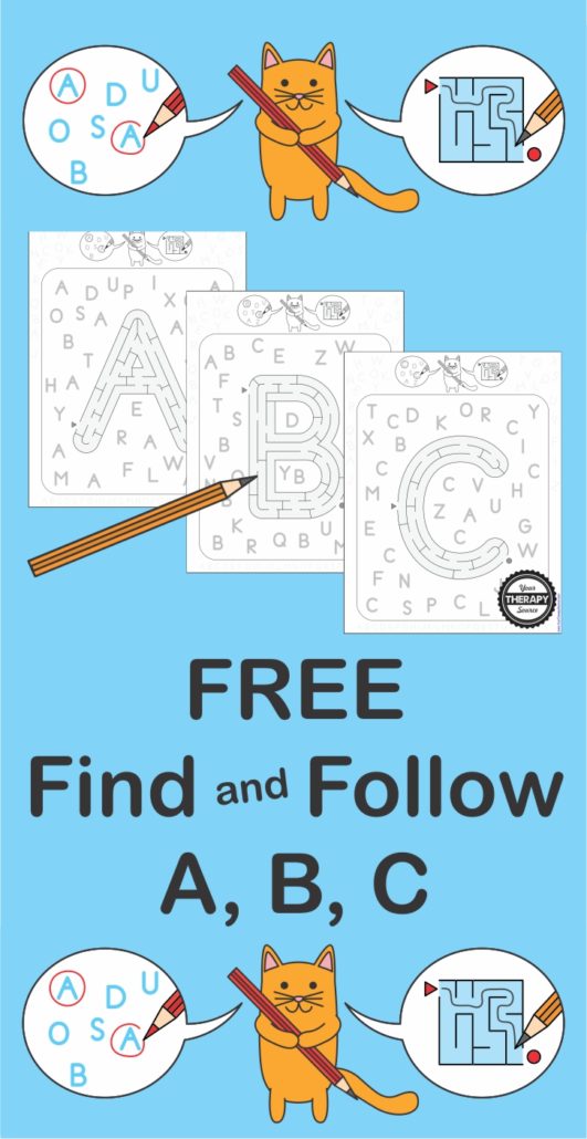 Free Find and Follow ABCs - Your Therapy Source