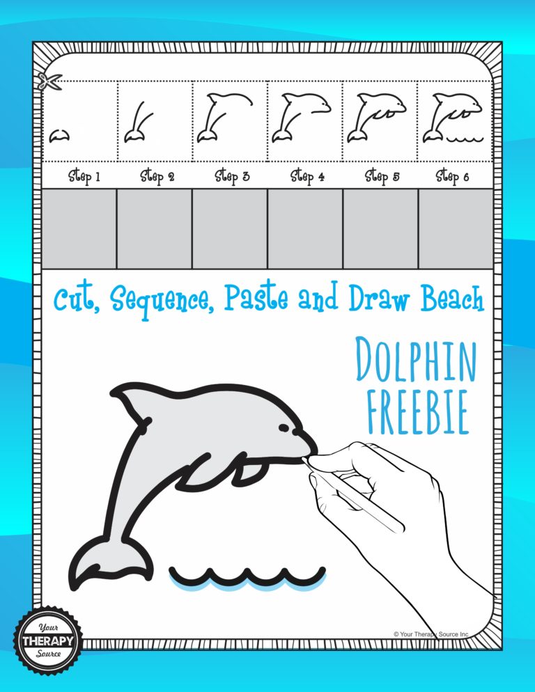 Cut Sequence Paste and Draw - Beach Theme - Your Therapy Source