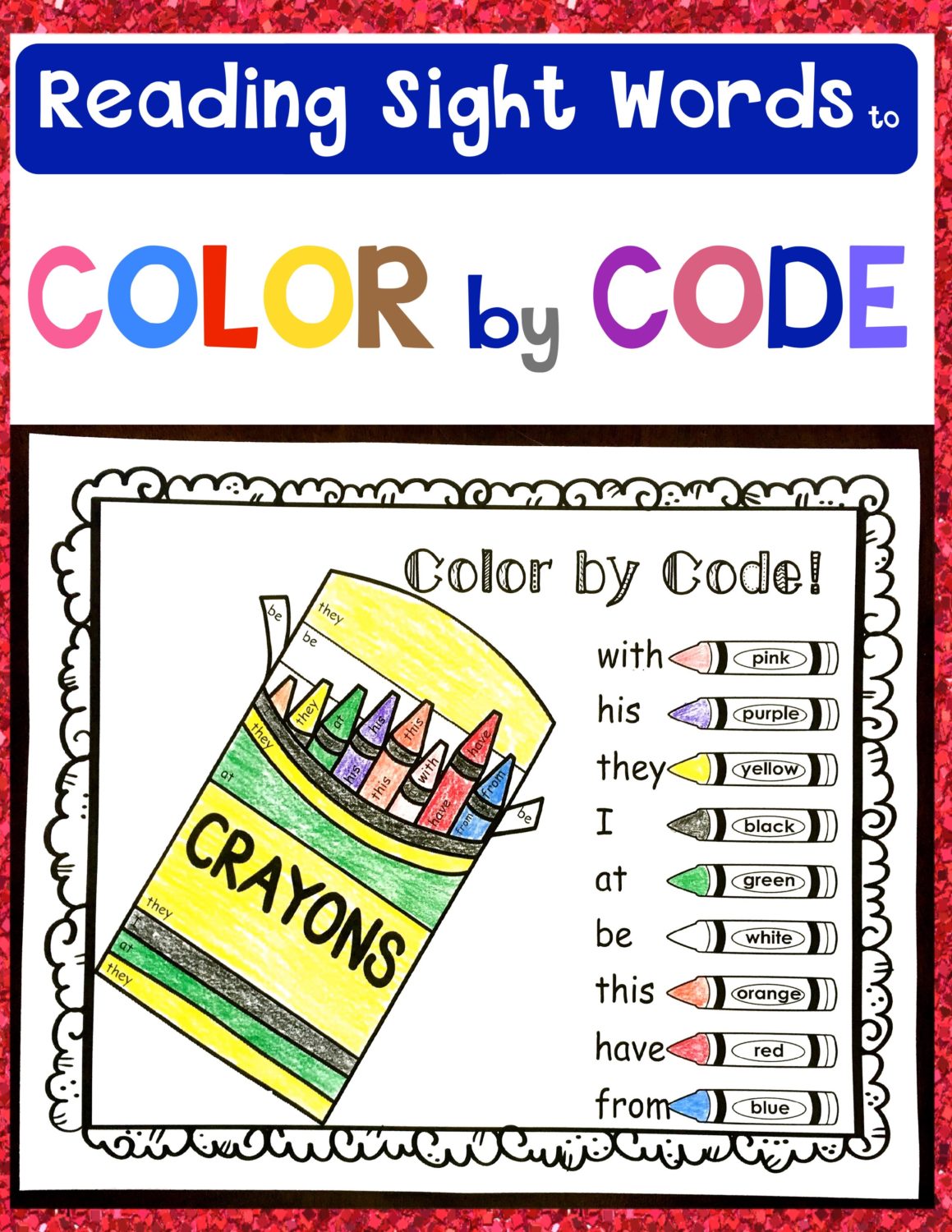COLOR by CODE Sight Words - Integrated Visual Motor Precision, Sight ...