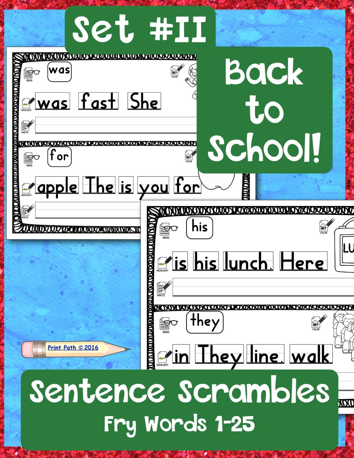 Sight Word Sentence Scrambles for Integrated Handwriting Practice ...