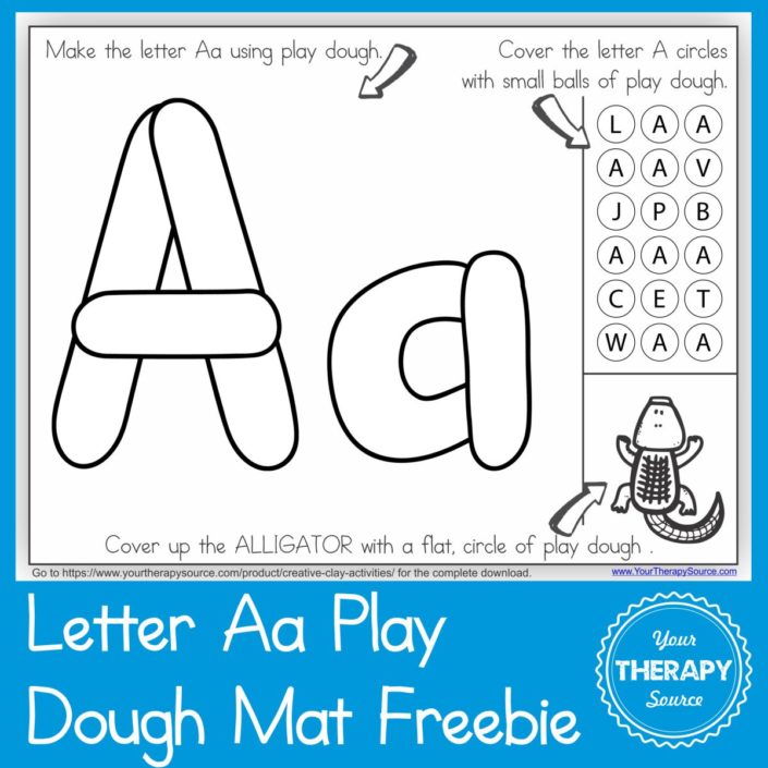 Alphabet Playdough Mat - Letter Aa - Your Therapy Source