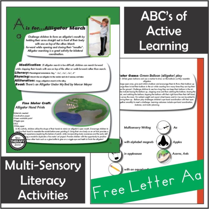 Multisensory Active Learning - Letter A - Your Therapy Source