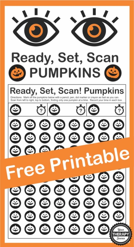 Pumpkin Visual Discrimination and Scanning Activity - Your Therapy Source