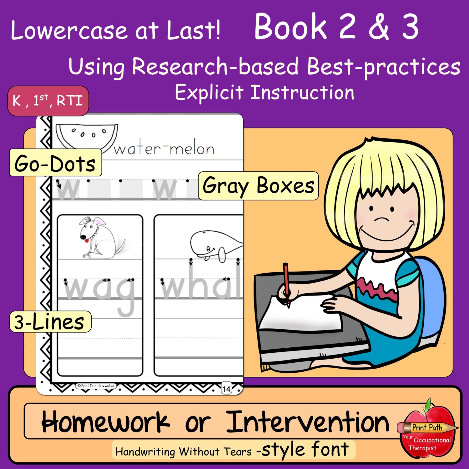 Handwriting Bundle - HWT Style Font - Your Therapy Source