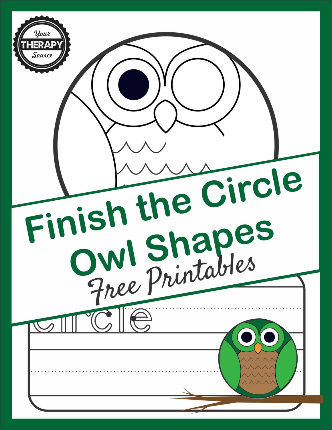 Finish the Circle Shape Owl - Visual Closure and Visual Motor Skills ...