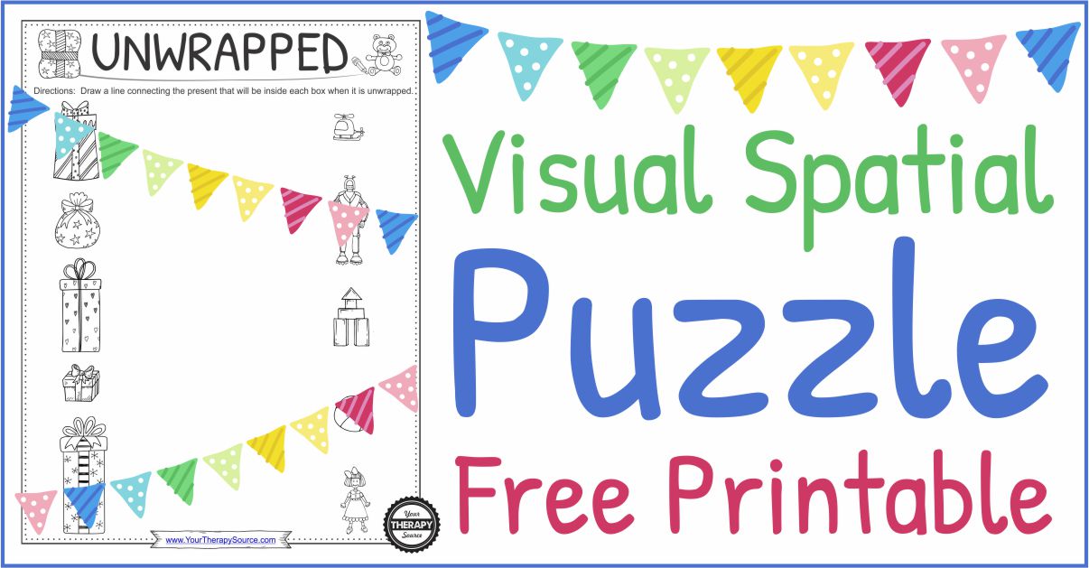Unwrapped Free Holiday Visual Spatial Puzzle Your Therapy Source