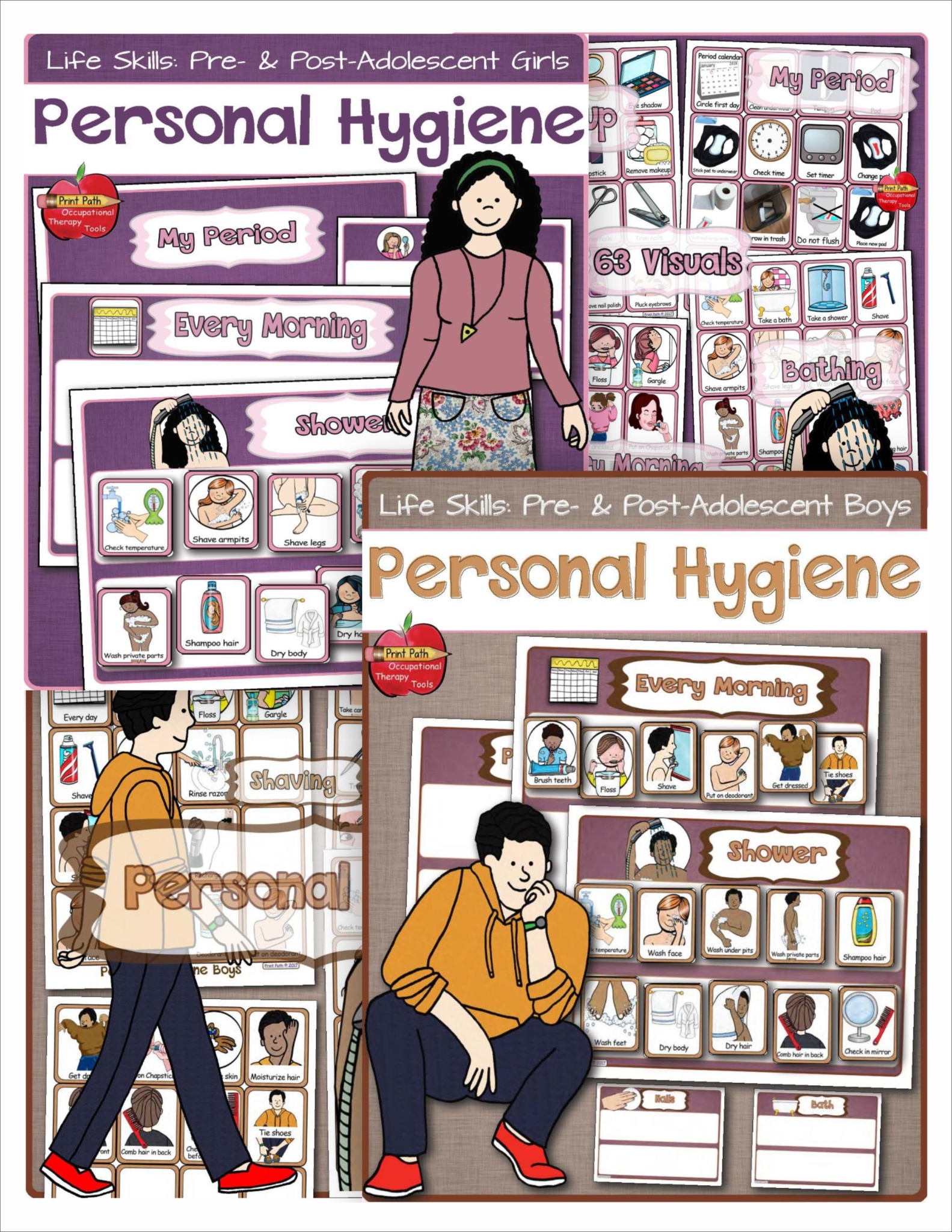 Personal Hygiene Visual Schedules and Support: Boys and Girls - Your ...