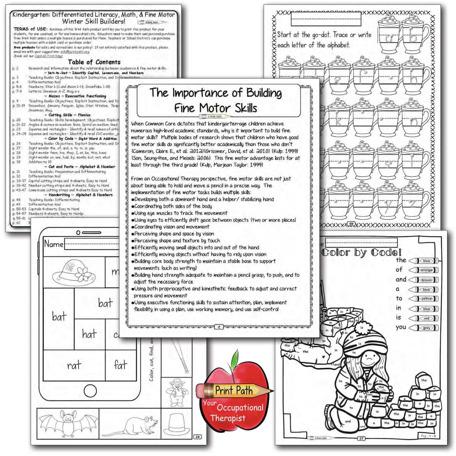 Winter Skill Builders: Integrated Fine-Motor, Literacy, Math, Executive ...