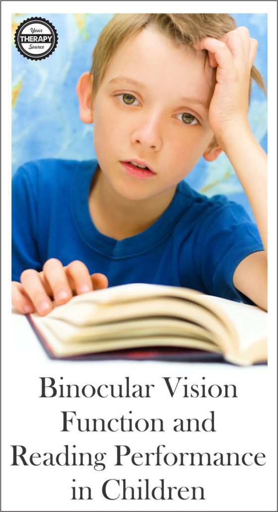 Binocular Vision Function and Reading Performance in Children - Your ...