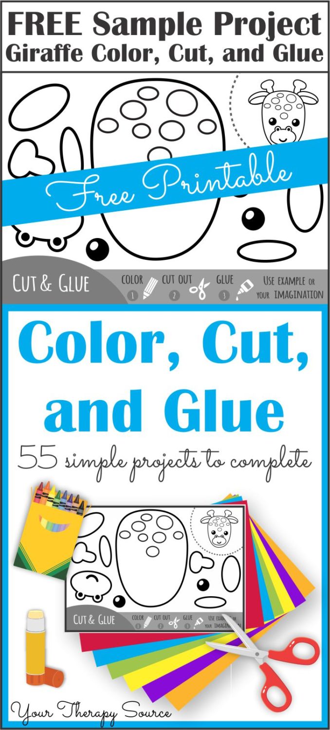 Color, Cut, and Glue Giraffe Project - FREEBIE - Your Therapy Source