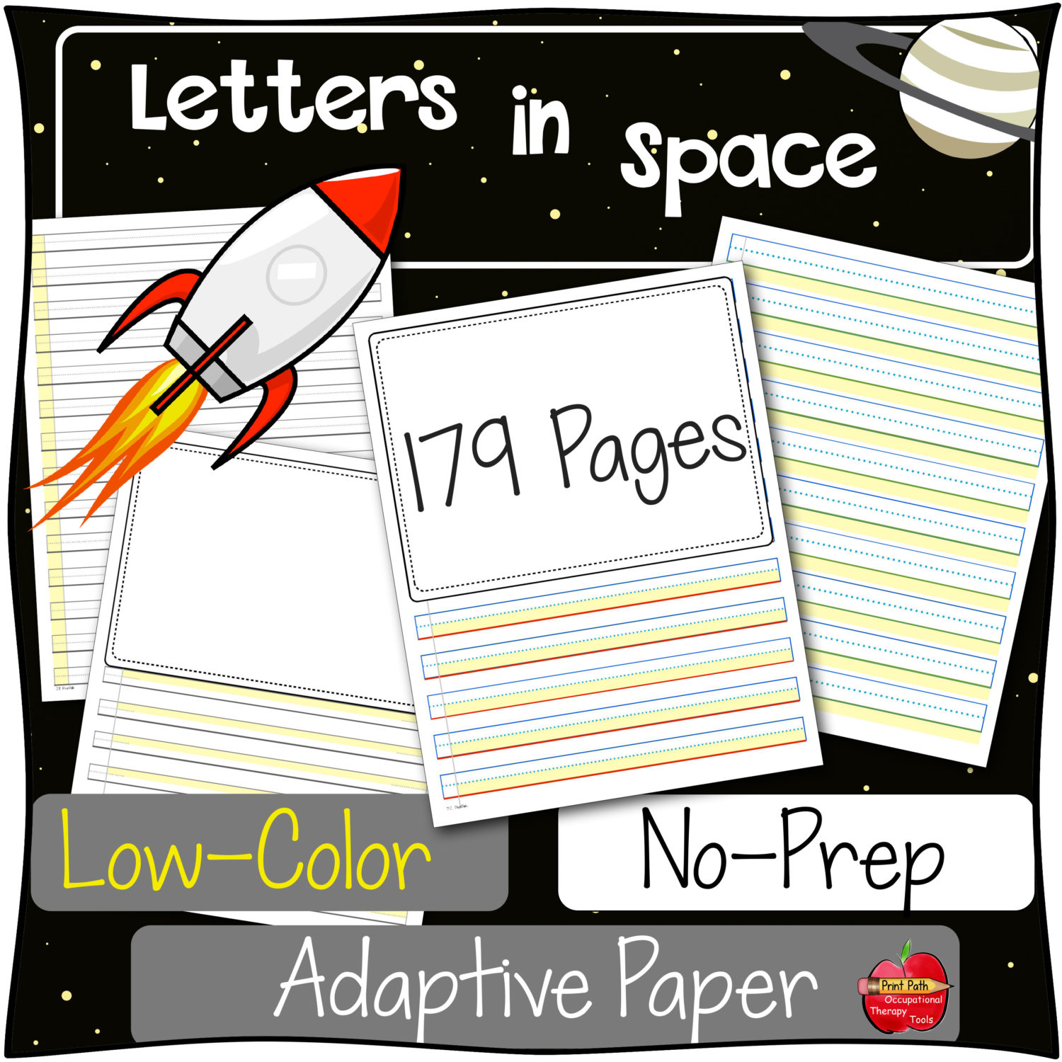 Adapted Handwriting Paper: Highlighted for Dysgraphia, Motor Control ...