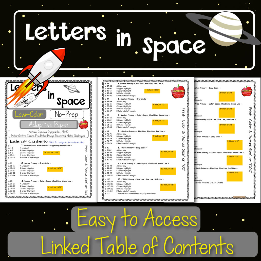 Adapted Handwriting Paper: Highlighted for Dysgraphia, Motor Control ...