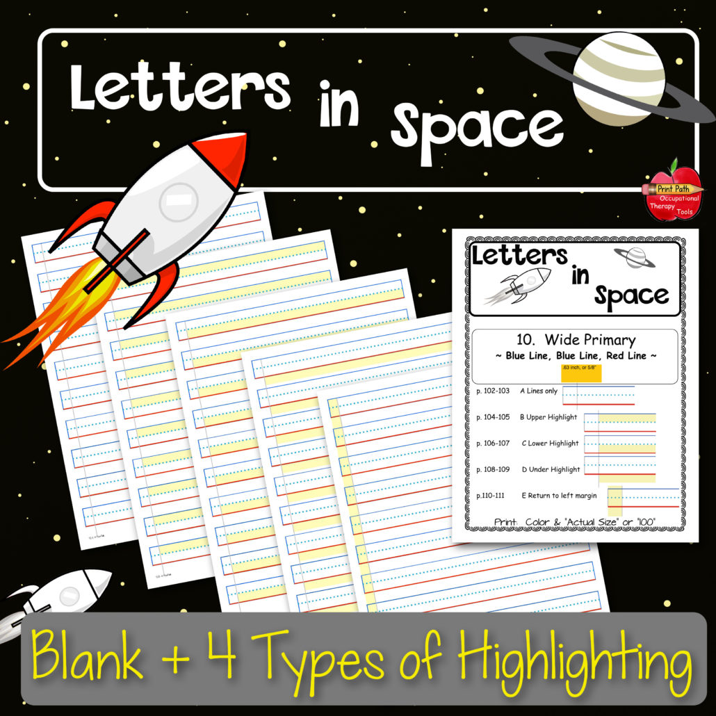 Adapted Handwriting Paper: Highlighted for Dysgraphia, Motor Control ...