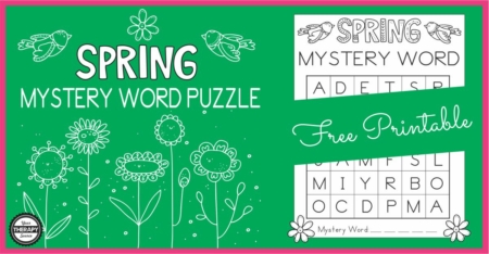 Spring Mystery Word Visual Perceptual Puzzle - Your Therapy Source
