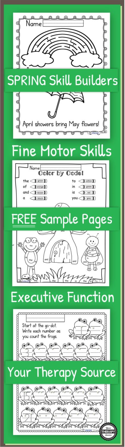 Spring Fine Motor and Executive Function Skills Freebie - Your Therapy ...
